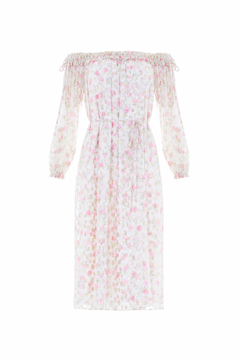 Rose Ditsy Lurex Midaxi Dress – Multi | Needle & Thread