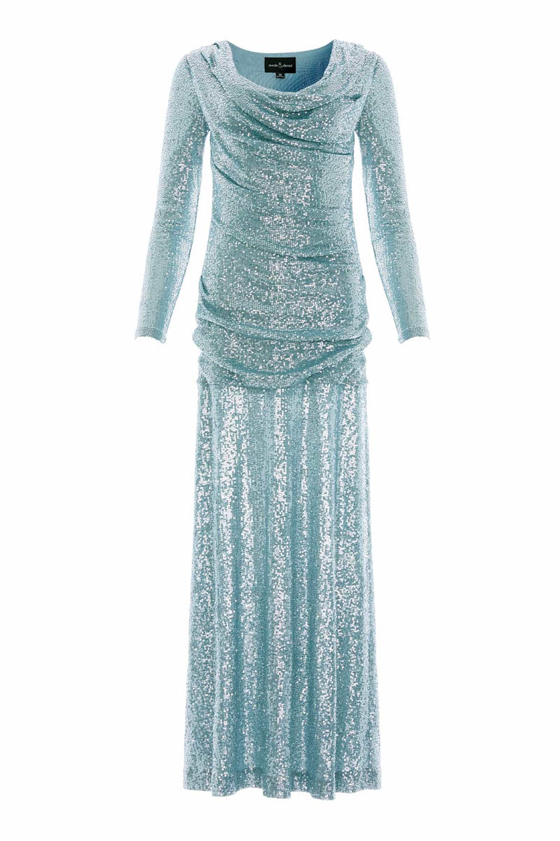 Erin Long Sleeve Gown – Blue | Needle & Thread