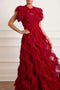 Genevieve Ruffle Gown – Red | Needle & Thread